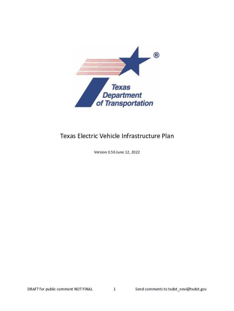 Fillable Online ftp txdot Texas Electric Vehicle Infrastructure Plan ...