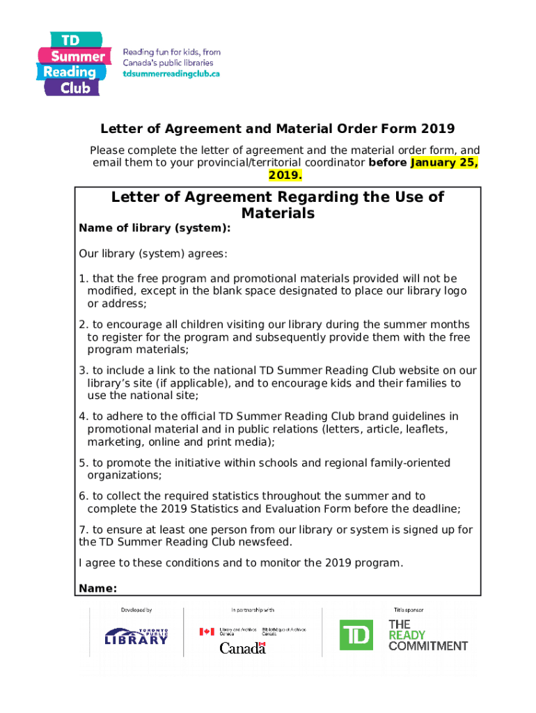 2017 letter of agreement and order Doc Template | pdfFiller