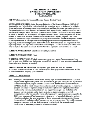 Fillable Online Duty Statement AGPA LT Leg Unit 102120 Fax Email Print - pdfFiller