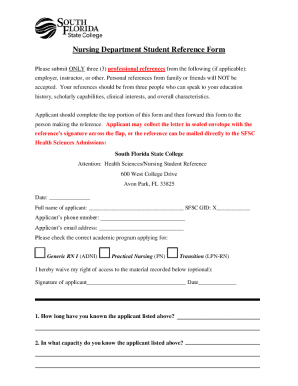 Fillable Online www.southflorida.eduwp-contentuploadsNursing Department ...