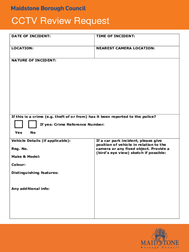 Fillable Online maidstone gov Maidstone Borough Council CCTV Review ...