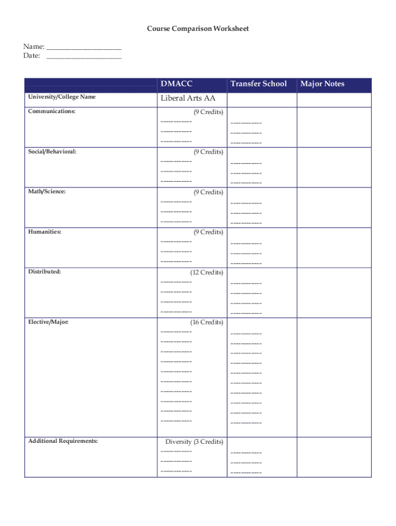 Fillable Online SDV 165 Course Comparison worksheet - SDV 165 Transfers... Fax Email Print ...