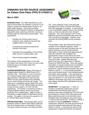 Fillable Online wwwapp epa ohio Drinking Water Source Assessment for ...