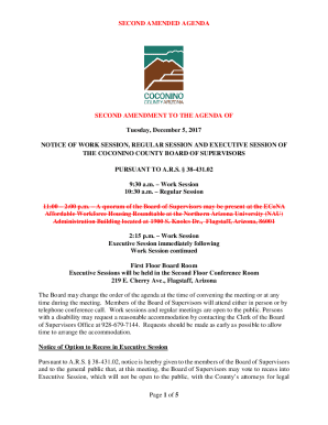 Fillable Online coconino az SECOND AMENDED AGENDA Page 1 of 5 SECOND ...