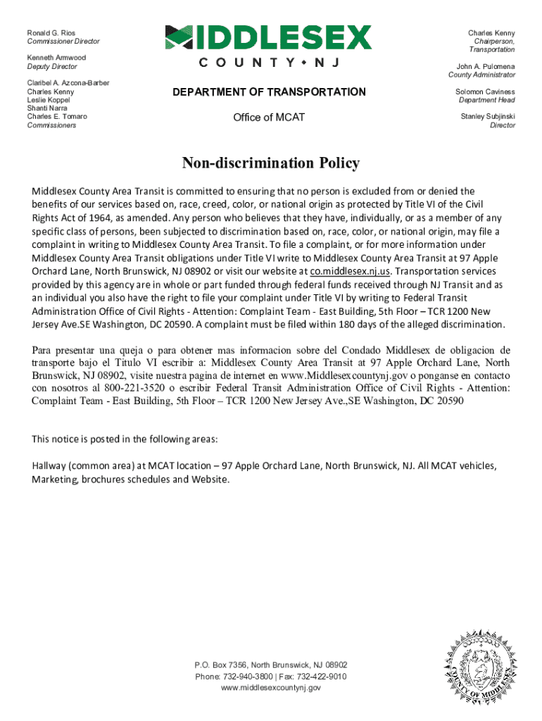 Fillable Online www.middlesexcountynj.govhomeshowpublishedRonald G ...