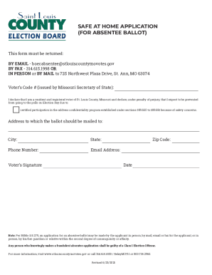 Fillable Online Safe at Home Application Fax Email Print - pdfFiller