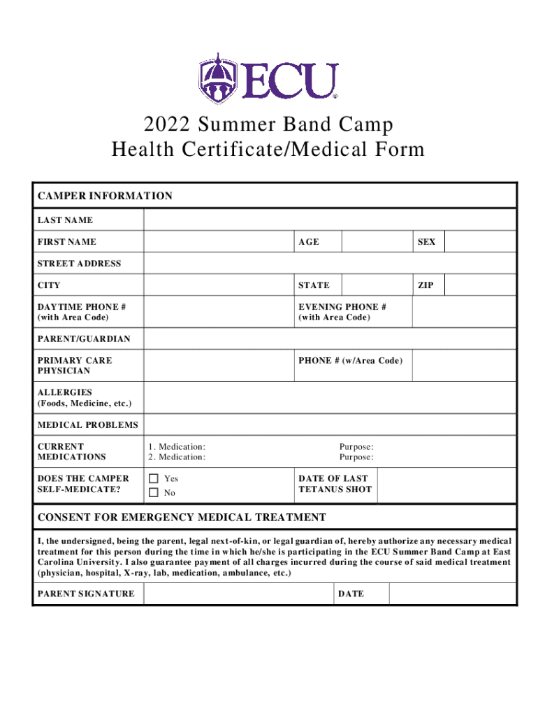 Fillable Online Summer Camp Medical Form TemplateJotFormSummer Camp ...