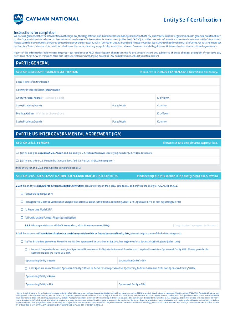 Fillable Online studylib.netdoc7434647Entity Self-Certification Form ...