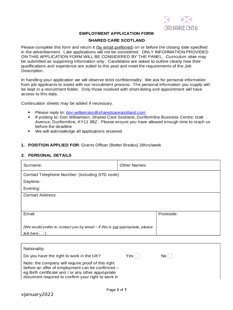 www.sharescotland.org.ukapplyEmployment Application - Share Scotland ...