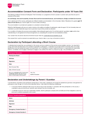 Fillable Online Accommodation Consent Form NTU Short Courses.docx Fax ...