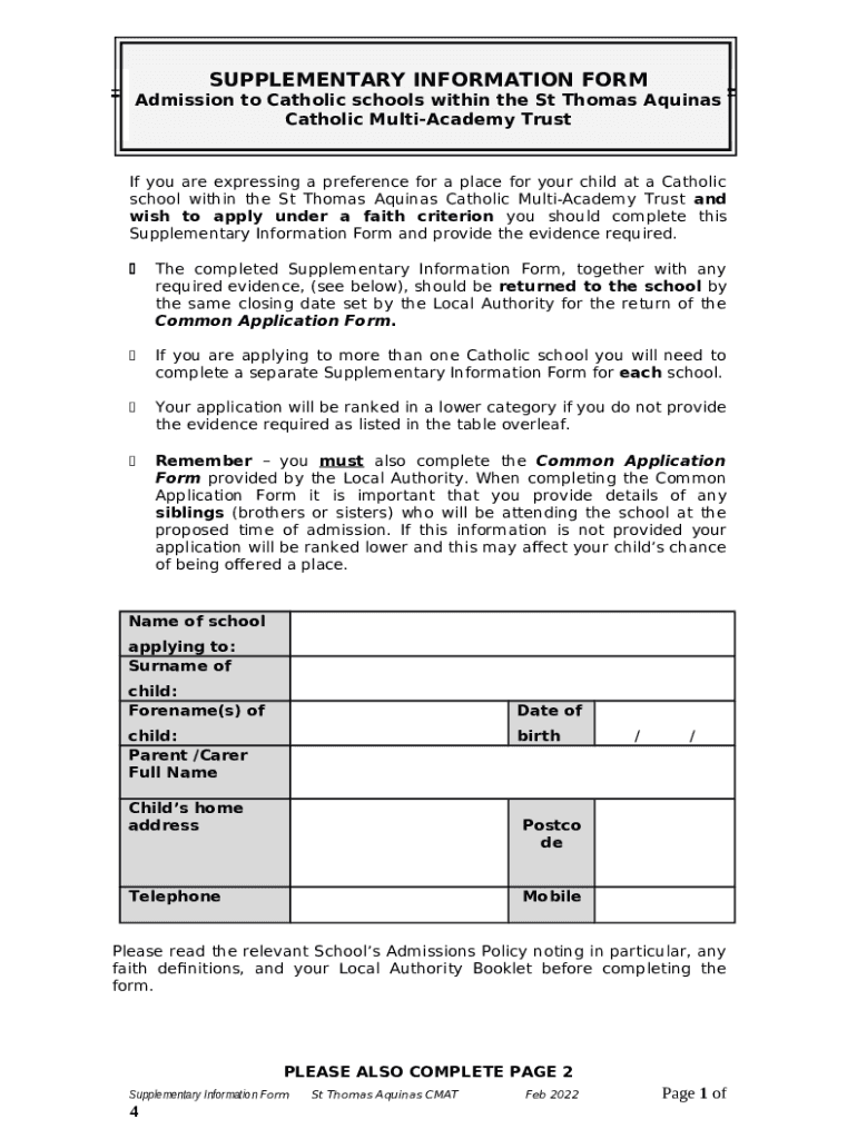 www.aquinas-cmat.org wp-content uploadsSUPPLEMENTARY - St Thomas Aquinas Doc Template | pdfFiller