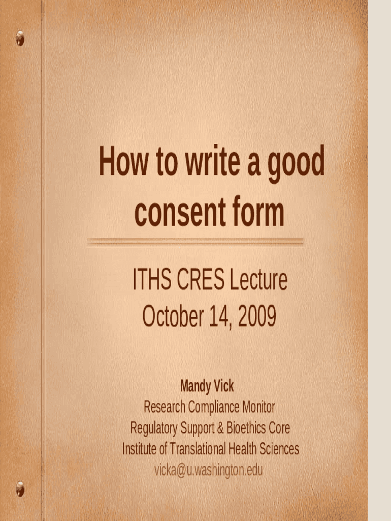 How to write a good consent Doc Template | pdfFiller