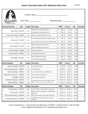 Fillable Online PDF Fascia's Wholesale Order Form Fax Email Print - pdfFiller