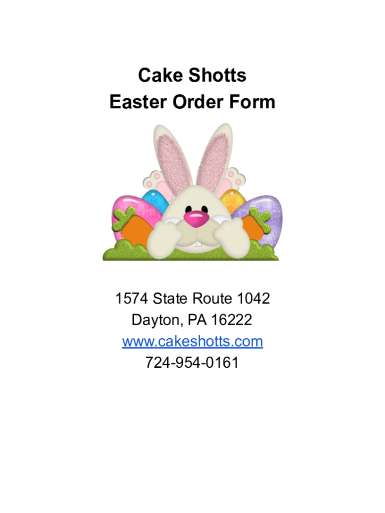 Fillable Online Easter Order form Fax Email Print - pdfFiller