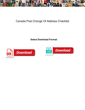 Fillable Online Canada Post Change Of Address Checklist. Canada Post ...