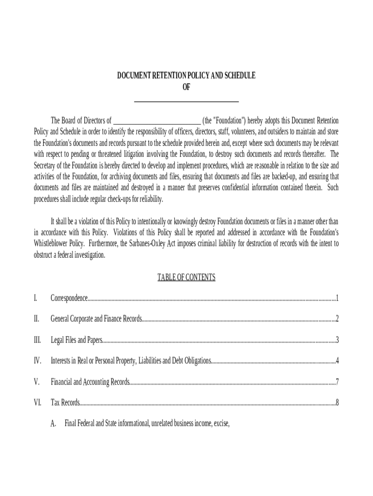 Document Retention and Destruction Policy Coastal Pines Technical ...