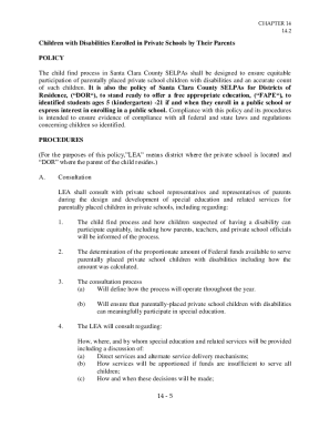 Fillable Online Provisions Related to Children with Disabilities ...