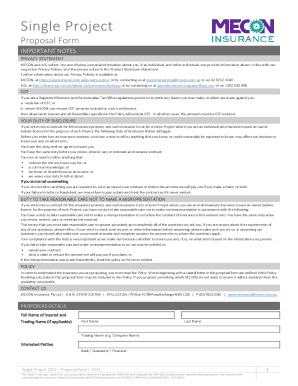 Fillable Online Proposal Form IMPORTANT NOTES - isginsurance.com.au Fax ...