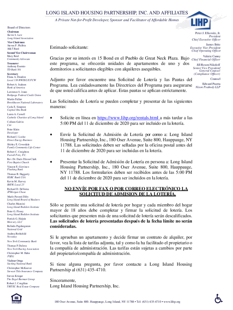 Fillable Online Fillable Online LONG ISLAND HOUSING PARTNERSHIP, INC ...