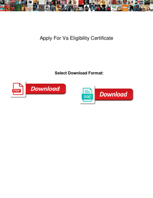 Fillable Online Apply For Va Eligibility Certificate. Apply For Va ...