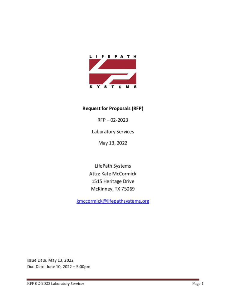 Fillable Online Request for Proposal (RFP) For Professional Laboratory Services Water ... Fax ...