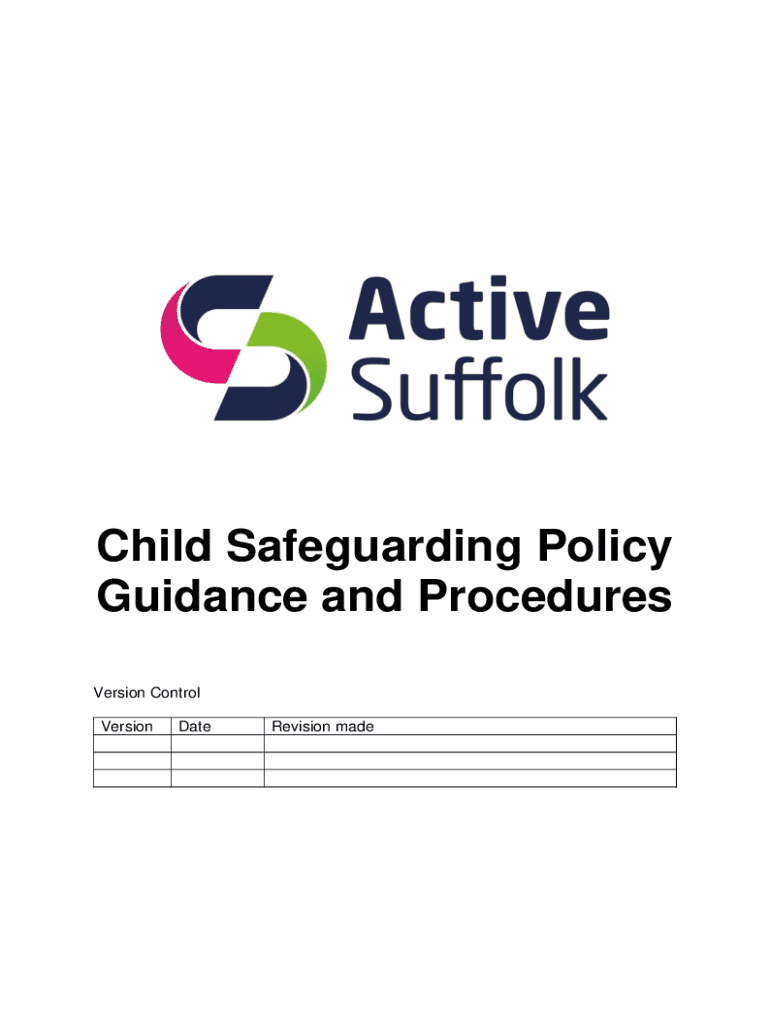 Fillable Online Developing Child Safeguarding Policy and ...