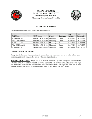 Fillable Online Wayne 1 Orphan Well Project - Bid Information - BidNet ...