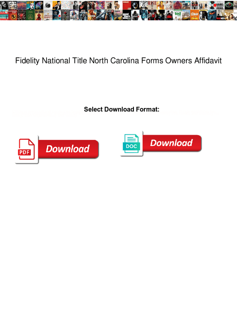 Fillable Online Fidelity National Title North Carolina Forms Owners ...
