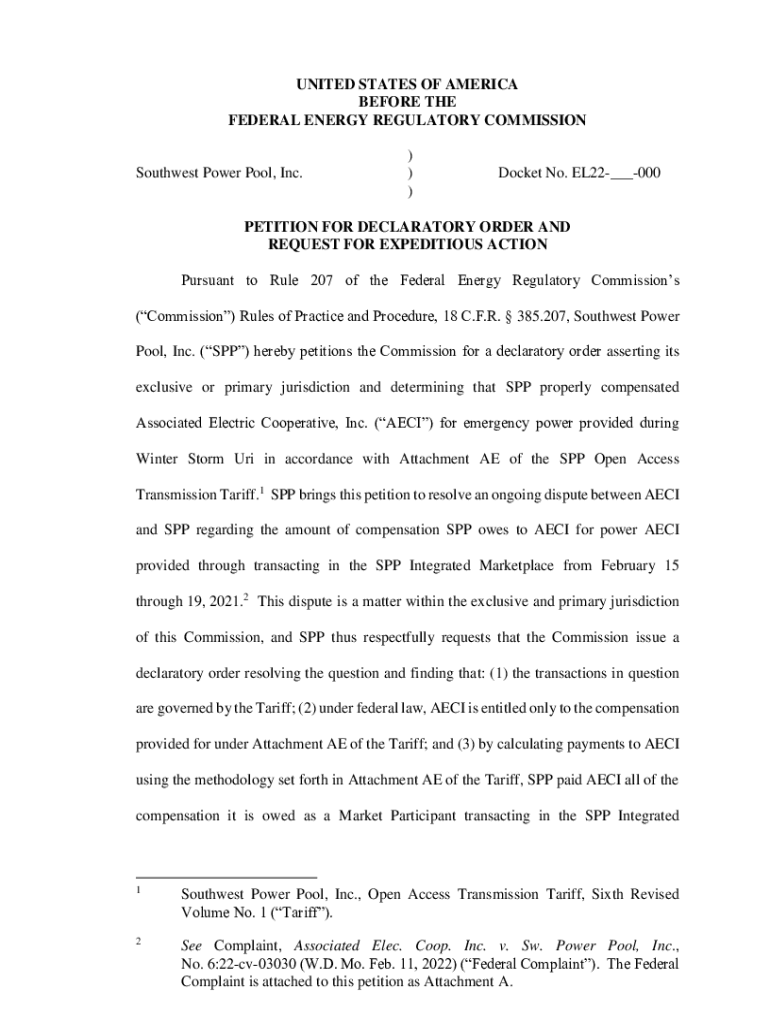 Fillable Online spp.org spp-documents-filingsSPP Documents & Filings ...