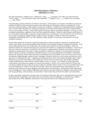 Free Mold Lease Addendum Template - PDFWordes Doc Template | pdfFiller