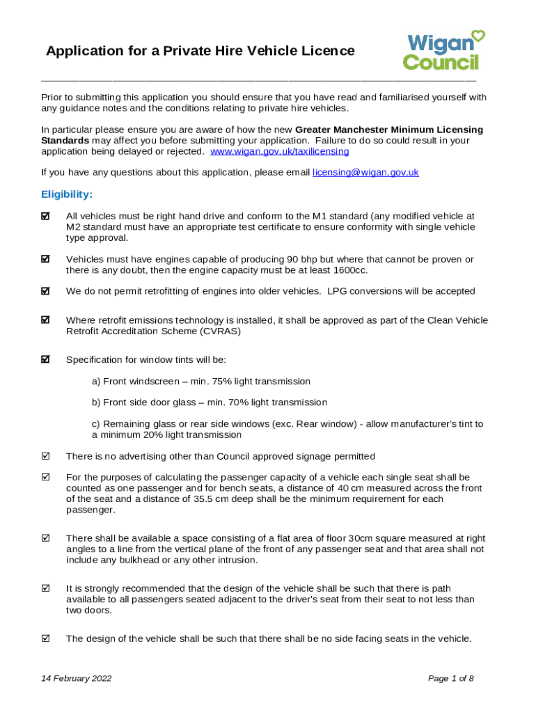 APPLICATION FOR PRIVATE HIRE VEHICLE LICENCE - f Dean Doc Template ...