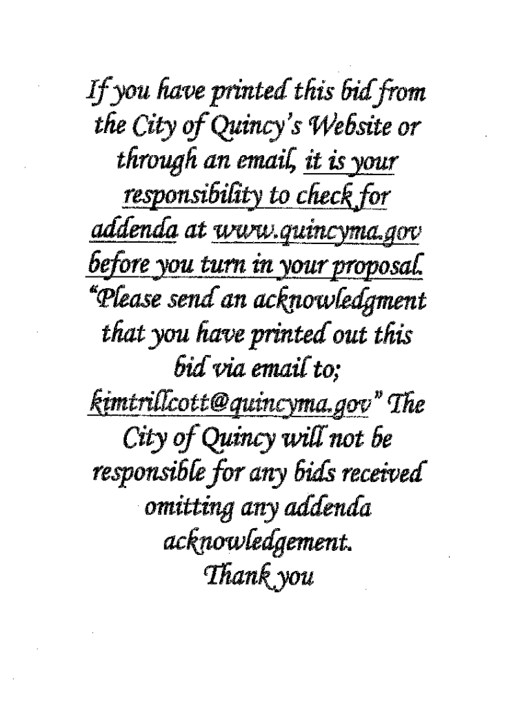 Fillable Online cms7files1.revize.com quincyma PurchasingTHE CITY OF QUINCY DEPARTMENT OF PUBLIC ...