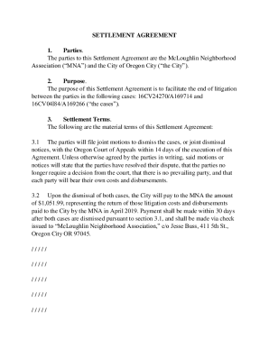 Fillable Online 43 Free Settlement Agreement Templates Divorce/DebtWhat ...