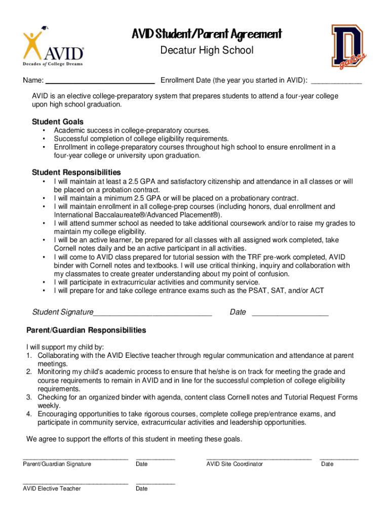 Fillable Online www.coursehero.comAVID-STUDENT-AGREEMENTdocxAVID ...