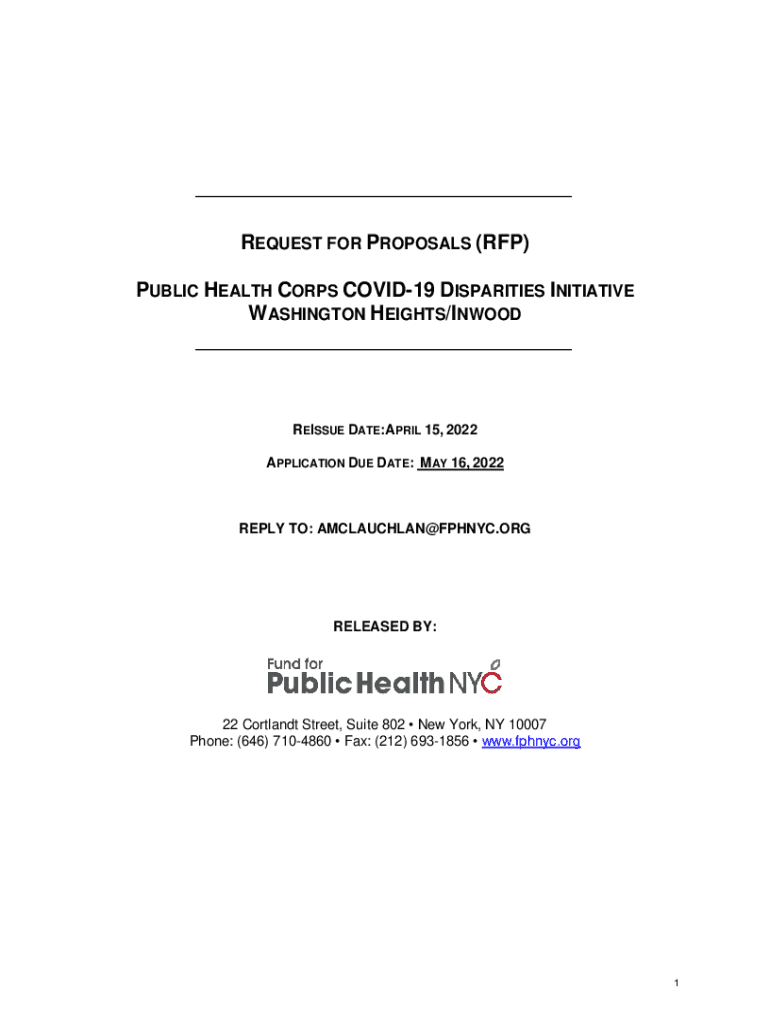 Fillable Online Requests for Proposals - Fund for Public Health in New ...