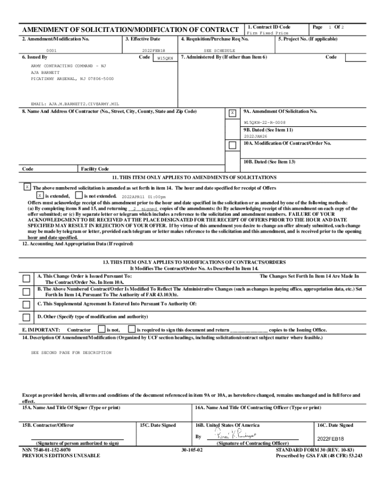 Fillable Online W15QKN-22-R-0008 Fax Email Print - pdfFiller