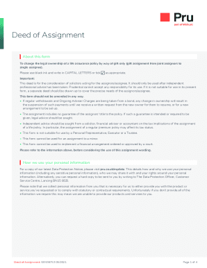 Fillable Online Deed of Assignment - Sample Template - Word and PDF Fax ...