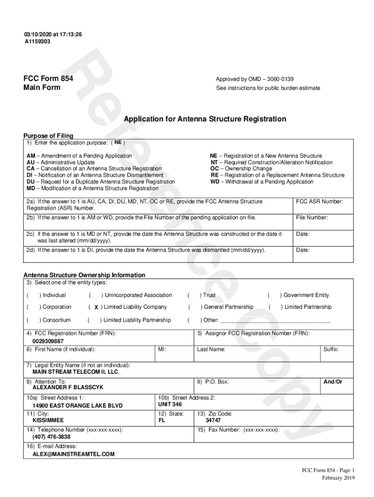 Fillable Online Application for Antenna Structure Registration, FCC ...