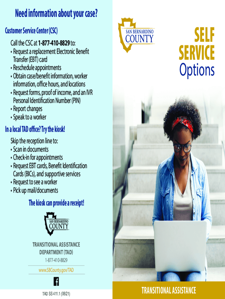 Fillable Online Self-Service Options Customer Booklet Fax Email Print ...