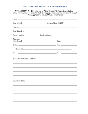 Fillable Online www.coursehero.comfile1429625022021 MISS Pageant ...