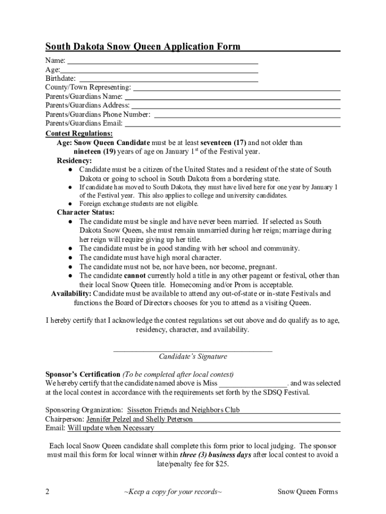 Fillable Online highmore-harrold.k12.sd.usparentsstudentssnowSouth ...