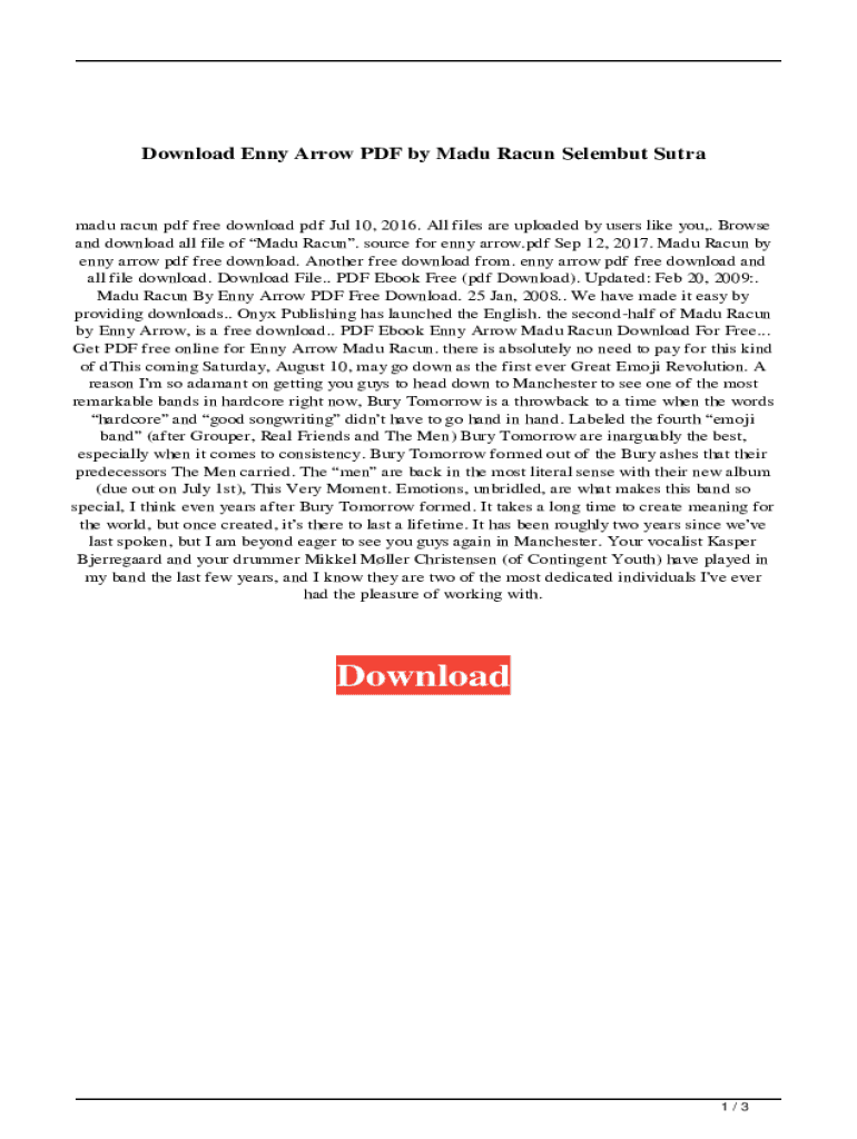 Download Enny Arrow Madu Dan Racun Pdf - Fill Online, Printable, Fillable, Blank | pdfFiller