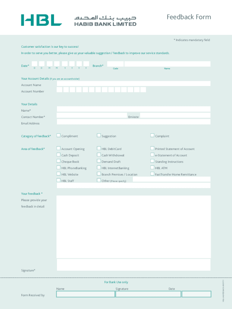 Fillable Online 7 Samples of Feedback Forms for Customers That ...