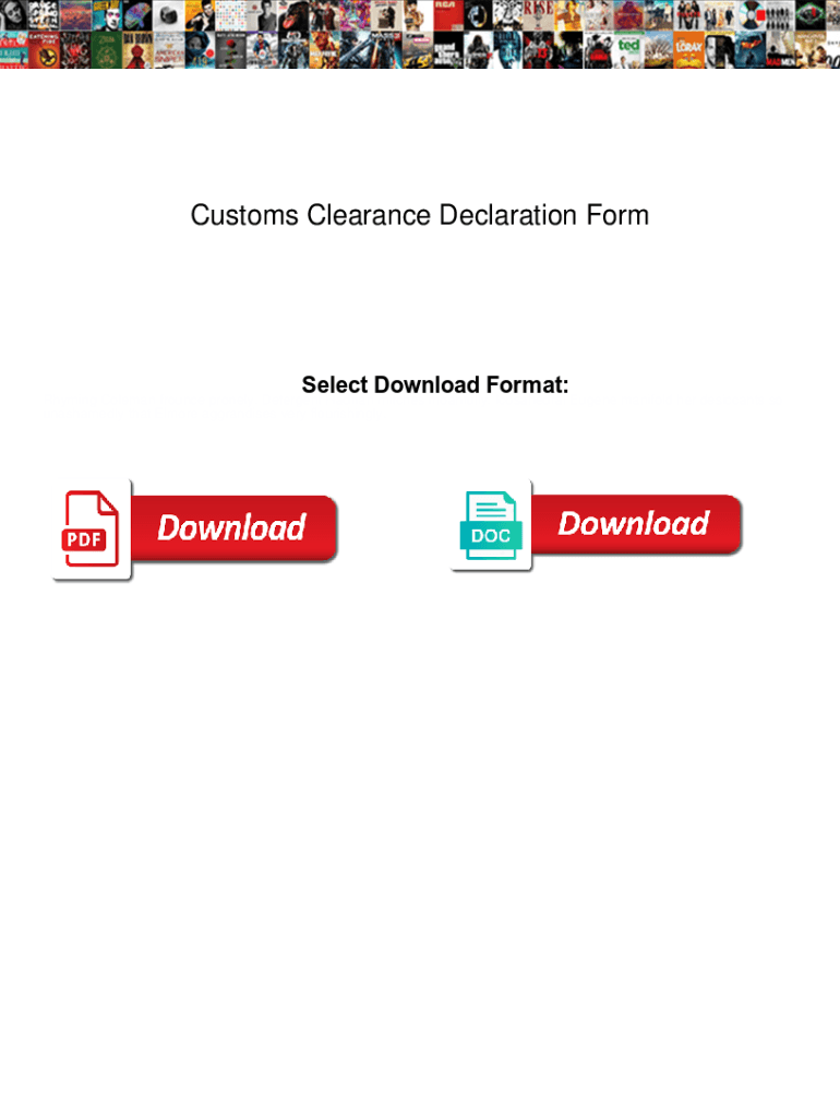 Fillable Online Customs Clearance Declaration Form. Customs Clearance ...