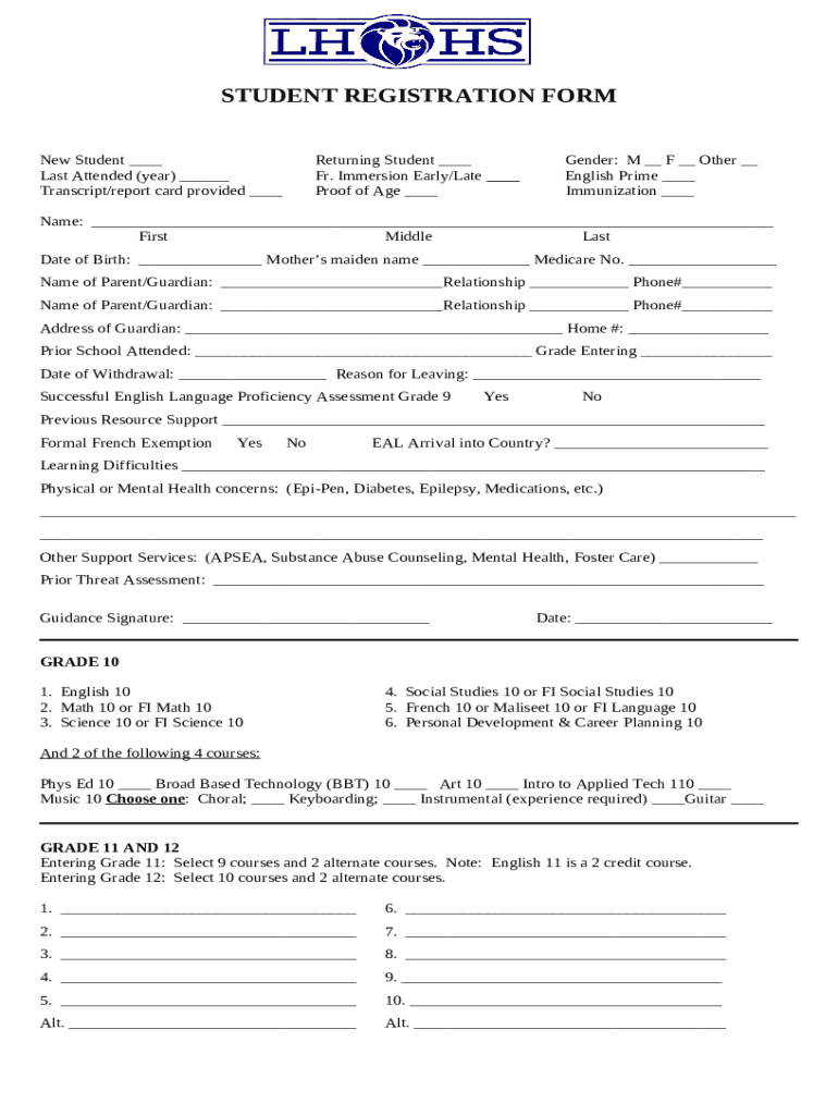NEW STUDENT REGISTRATION - secure1 nbed nb Doc Template | pdfFiller
