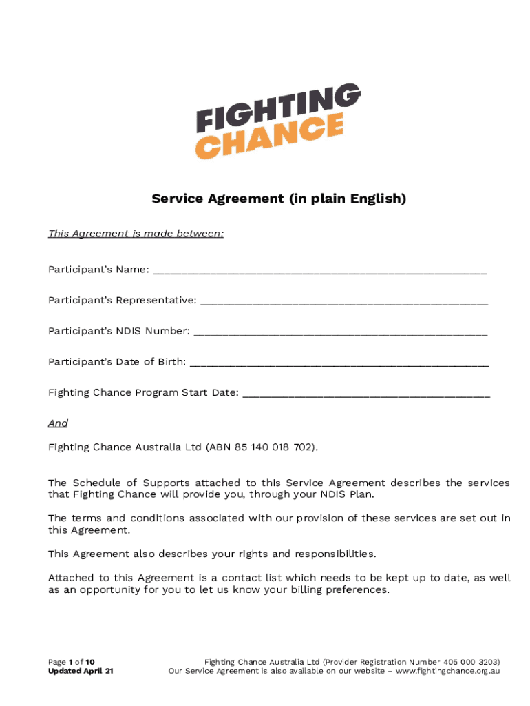 Fillable Online www.finder.com.aundis-service-agreementFree NDIS ...