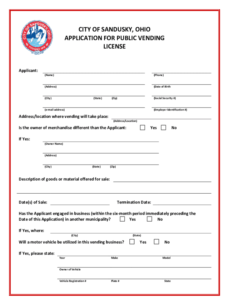 Fillable Online Welcome to City of Sandusky Police Department Fax Email ...