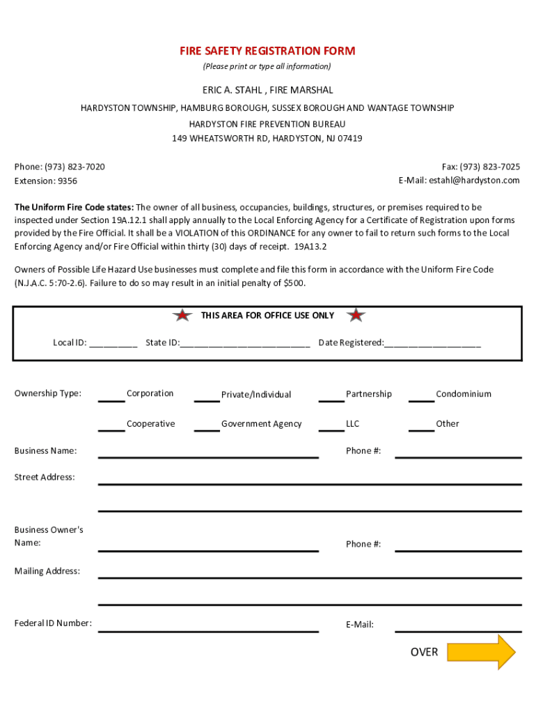 Fillable Online www.northhanovertwp.comFire MarshalFire SafetyFire ...