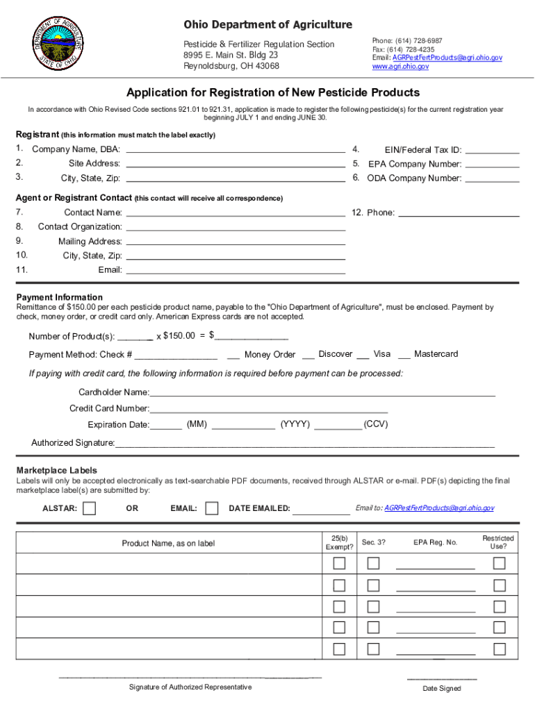 Fillable Online tax.ohio.govwpswcmPesticide Fertilizer Regulation ...