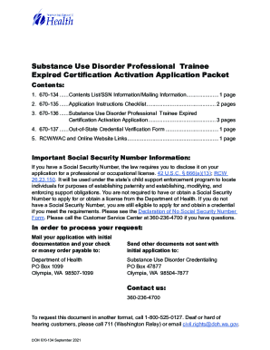 Fillable Online doh wa Chemical Dependency Professional Trainee Expired ...